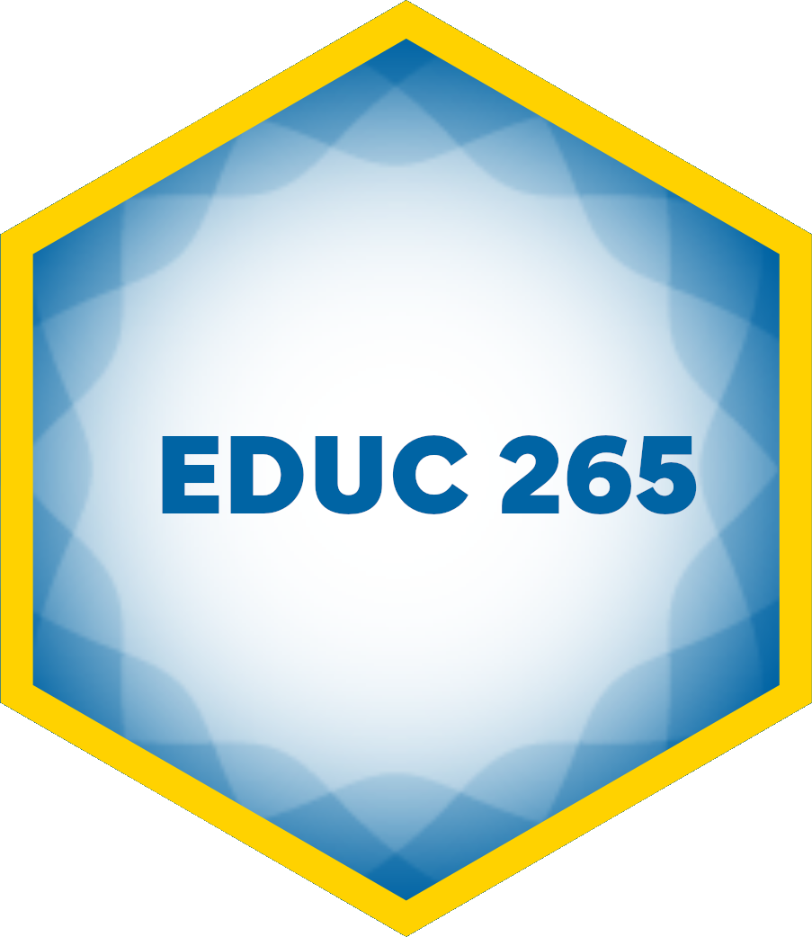 EDUC 265 Applied Regression Analysis For Education And Social